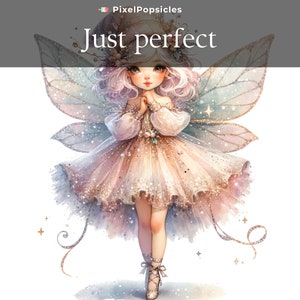 12 Elegant Watercolor Fairy Transparent Clipart | Fairy Clip Art Set ...