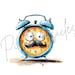Funny Clock Clipart | Digital Printable Vector Clock Face for Creative ...