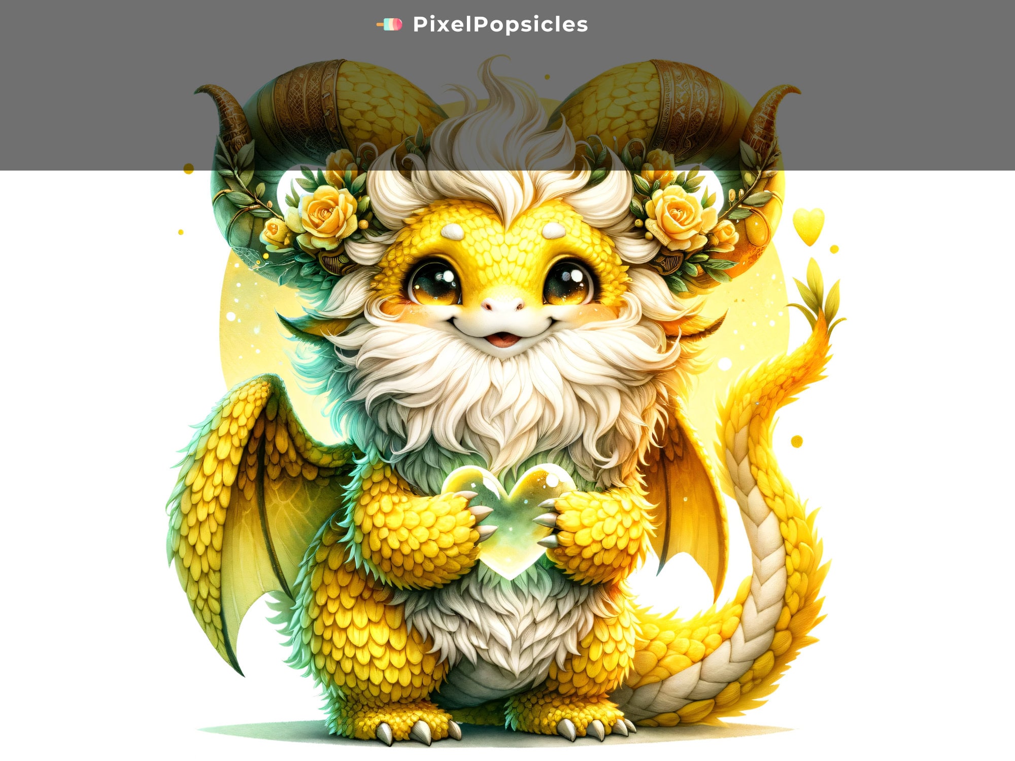 Cute Fluffy Dragon Clipart Bundle 10 High Quality Png Digital Downloads ...