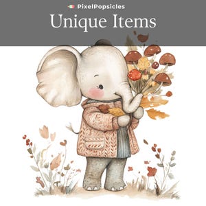 11 Cute Little Elephant With Flowers Png Cute Animals Fall Floral ...