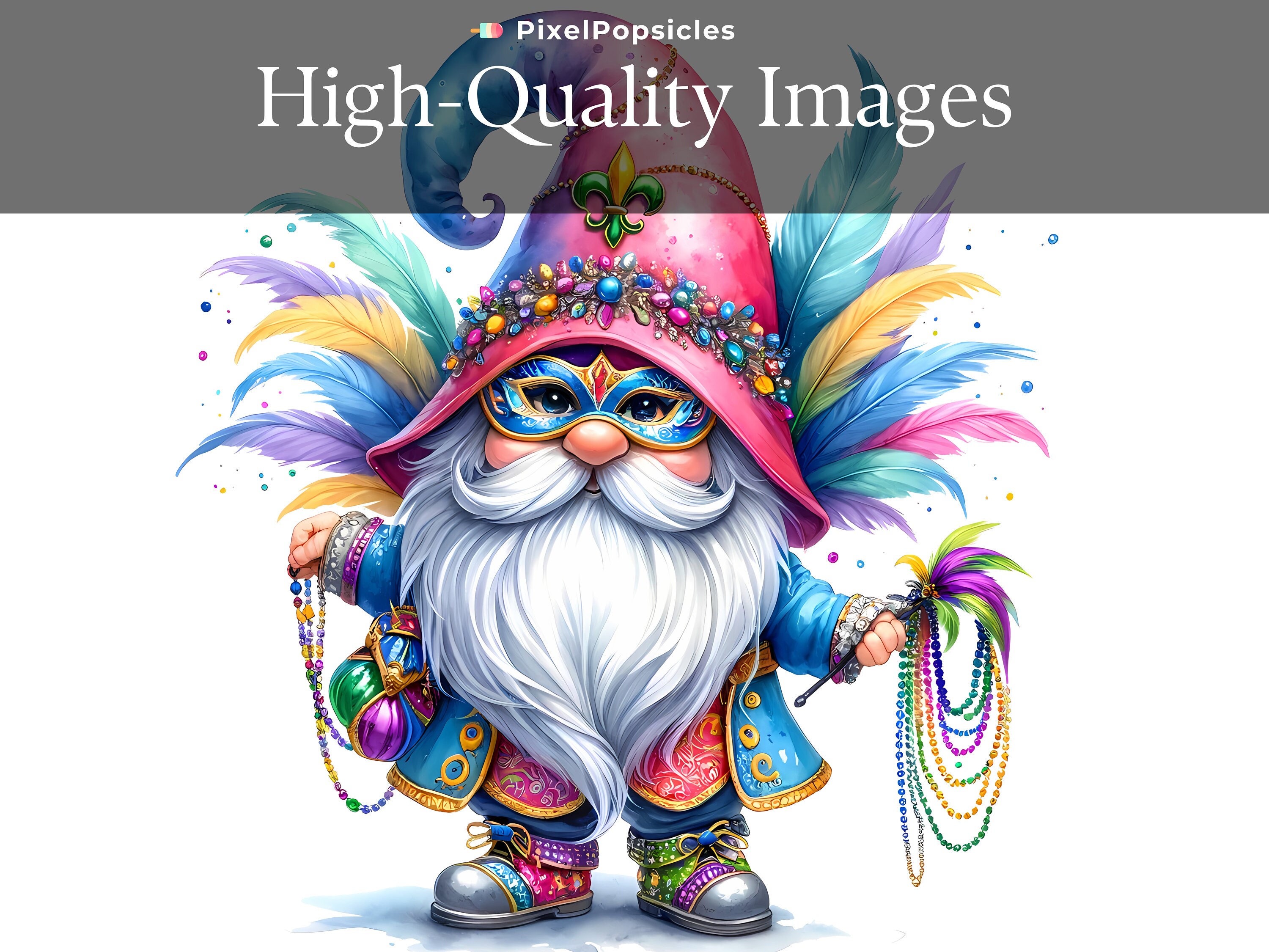 Mardi Gras Gnome PNG, Festival Party Gnome Clipart Commercial Use Mardi ...