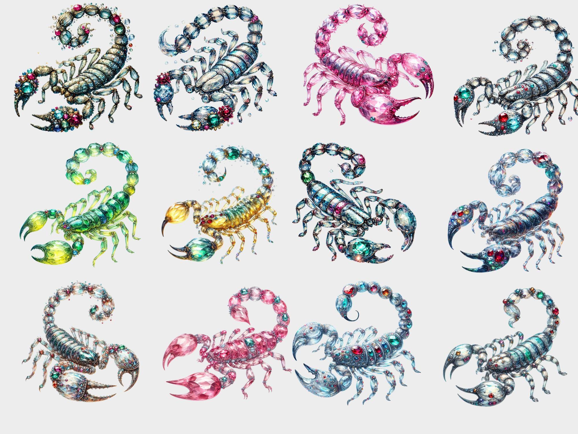 Gemstone Scorpion Clipart: Mystical Zodiac PNG (digital Download) - Etsy