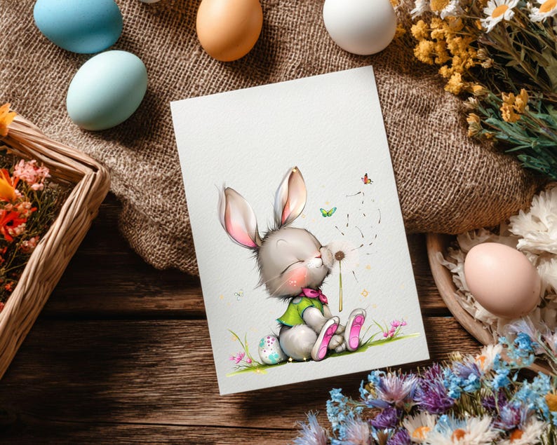 Quirky Easter Bunny Clipart: Whimsical Rabbit PNG Bundle (digital ...