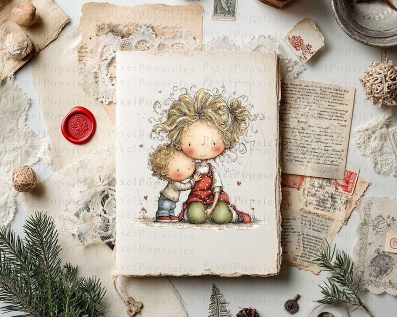 Mother's Day Watercolor Clipart: Mother and Daughter Art (digital ...