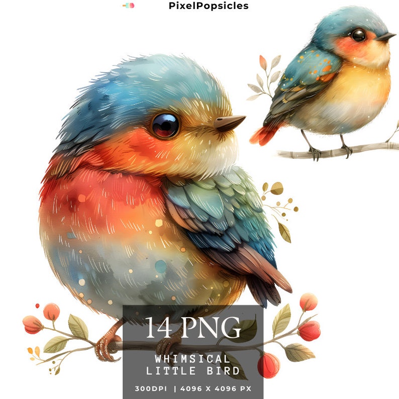 14 Whimsical Little Bird Png, Cute Birds Clipart Png, Scrapbooking ...