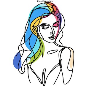 14 One Line Art Woman's Clipart JPG, Joyful Clipart, Femininity ...
