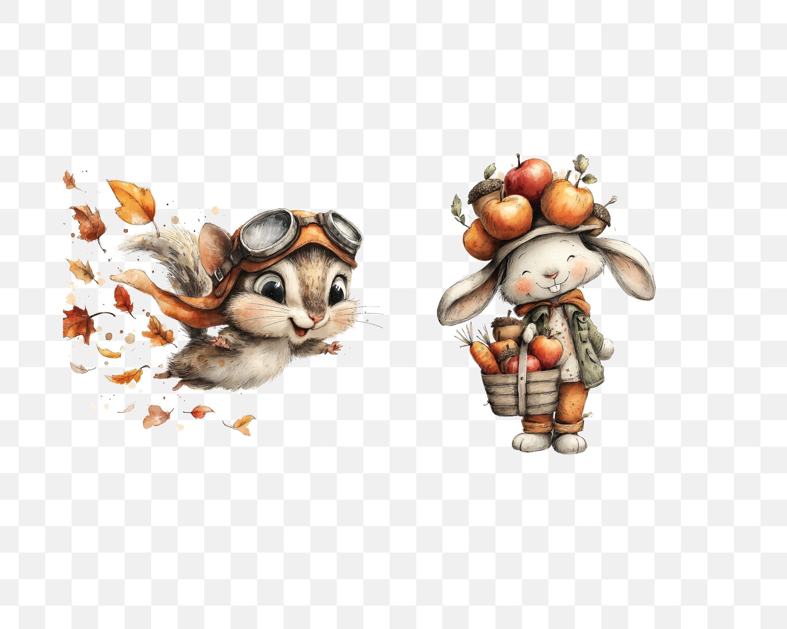 Autumn Woodland Animals Clipart Bundle: Fall Forest PNG Images (digital ...