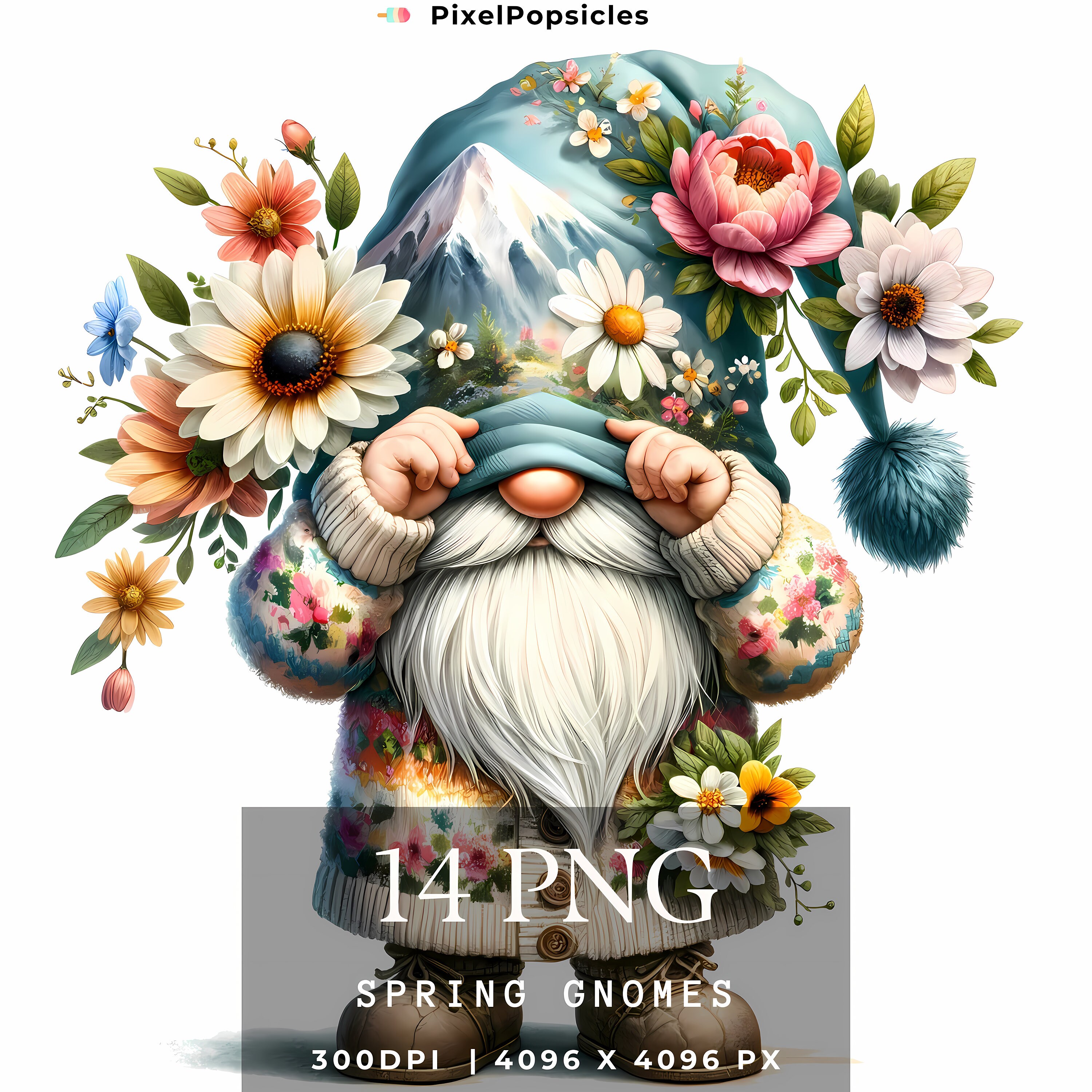 Spring Gnomes Clipart, 14 High Quality Pngs, Nursery Art, Digital ...