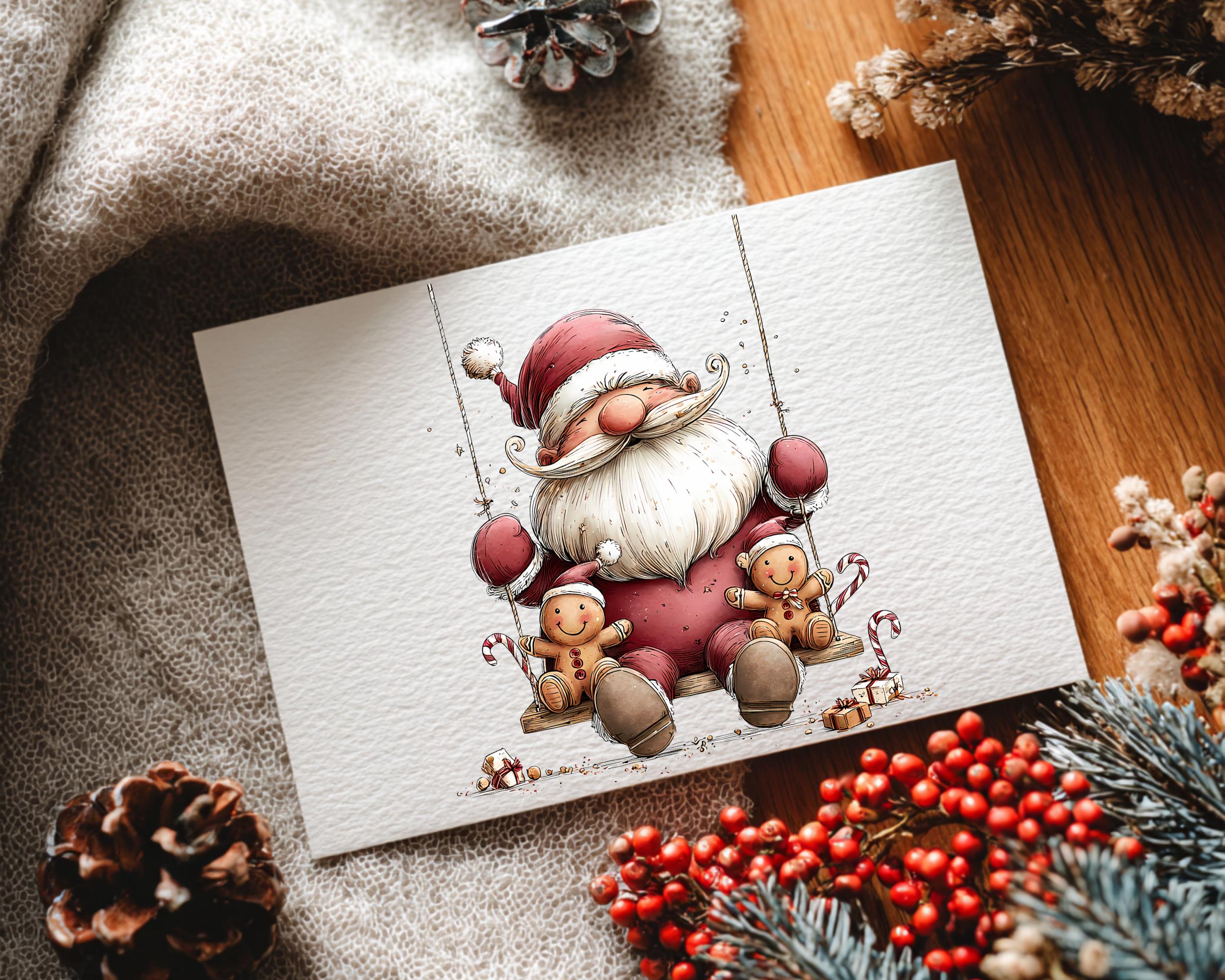 Watercolor Santa Claus Clipart: 26 Christmas Gnomes (PNG Digital ...