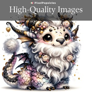 Cute Fluffy Dragon Clipart Bundle 10 High Quality Png Digital Downloads ...