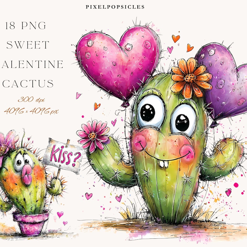 Purple Cactus With Flowers - Etsy