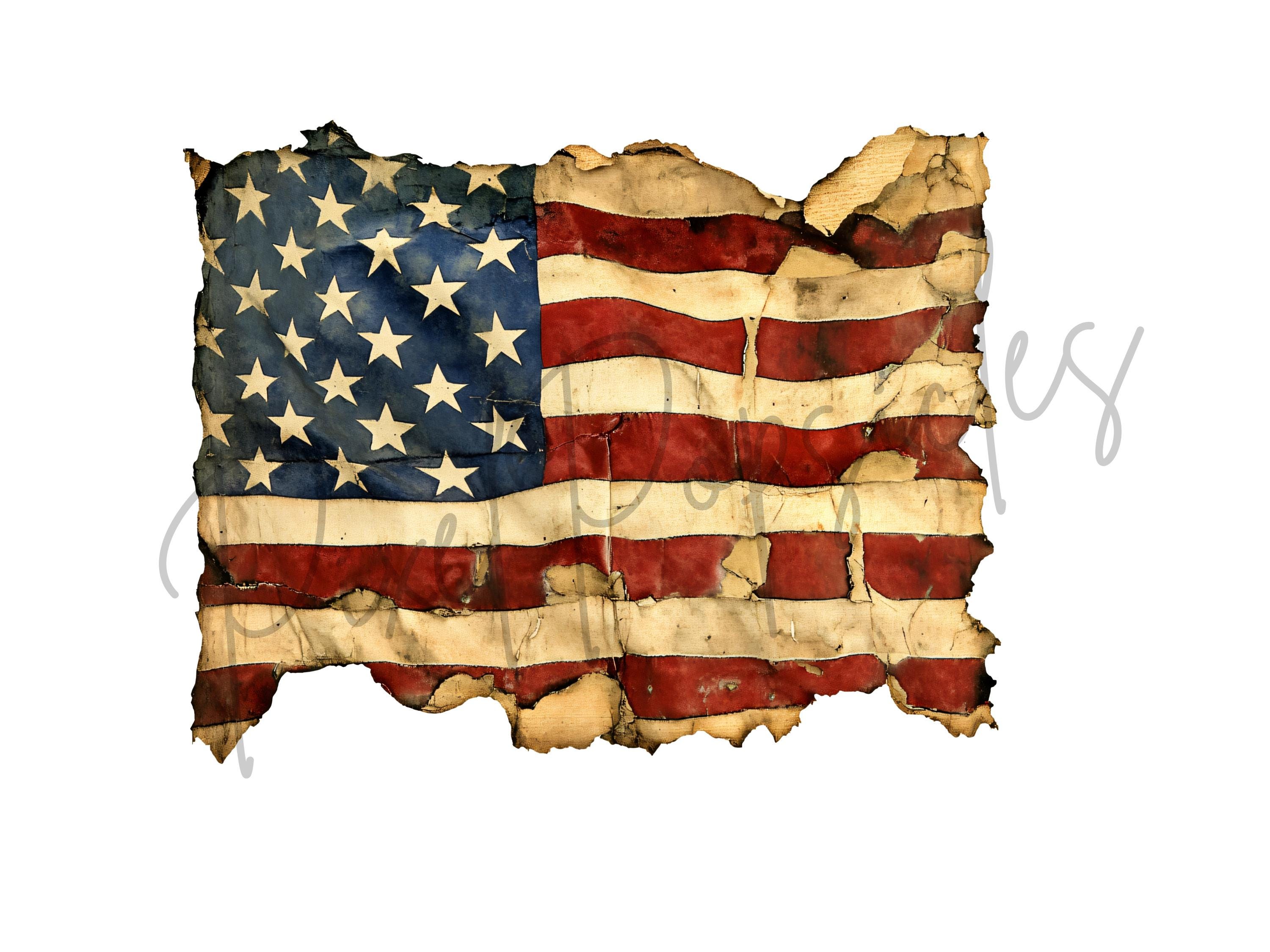 Distressed American Flag PNG: Vintage Patriotic Art (digital Download ...