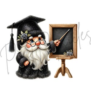 18 Watercolor Graduation Gnome Clipart, Gnomes Graduate PNG, Gnomes ...