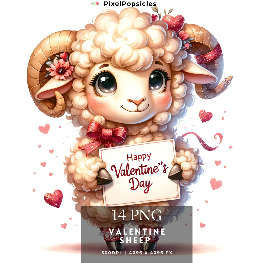 14 Love Valentine Sheep Clipart High Quality Pngs, Memory Books, Junk ...