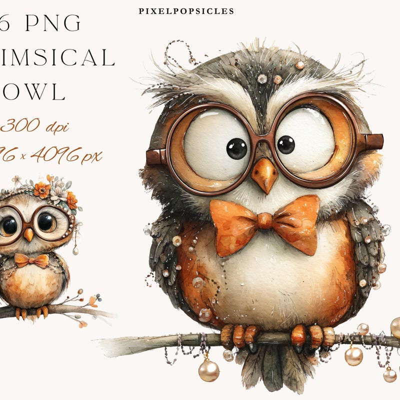 Whimsical Owl Art - Etsy