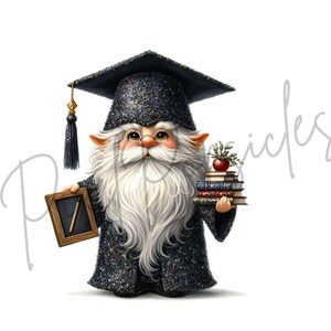 18 Watercolor Graduation Gnome Clipart, Gnomes Graduate PNG, Gnomes ...