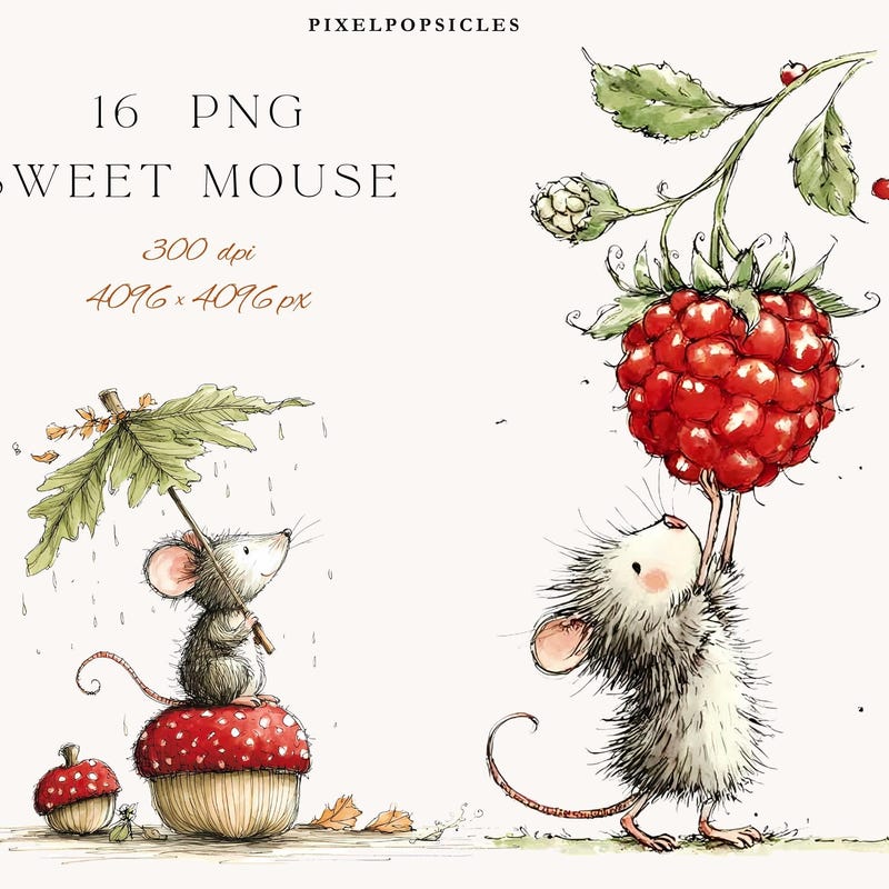 Funny Mouse Watercolor - Etsy UK