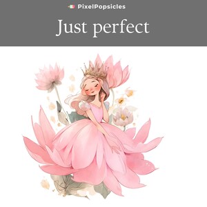 Watercolor Princess Clipart Set: Red Dress, Flowers (commercial License ...
