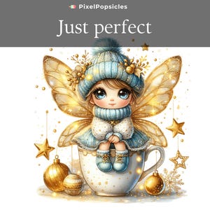 11 Christmas Fairy Clipart, Festive Fairy Clipart, Cute Fairy Xmas ...