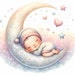10 Sweet Dreams Baby, Watercolor Clipart Jpg, Newborn Children, Girl ...