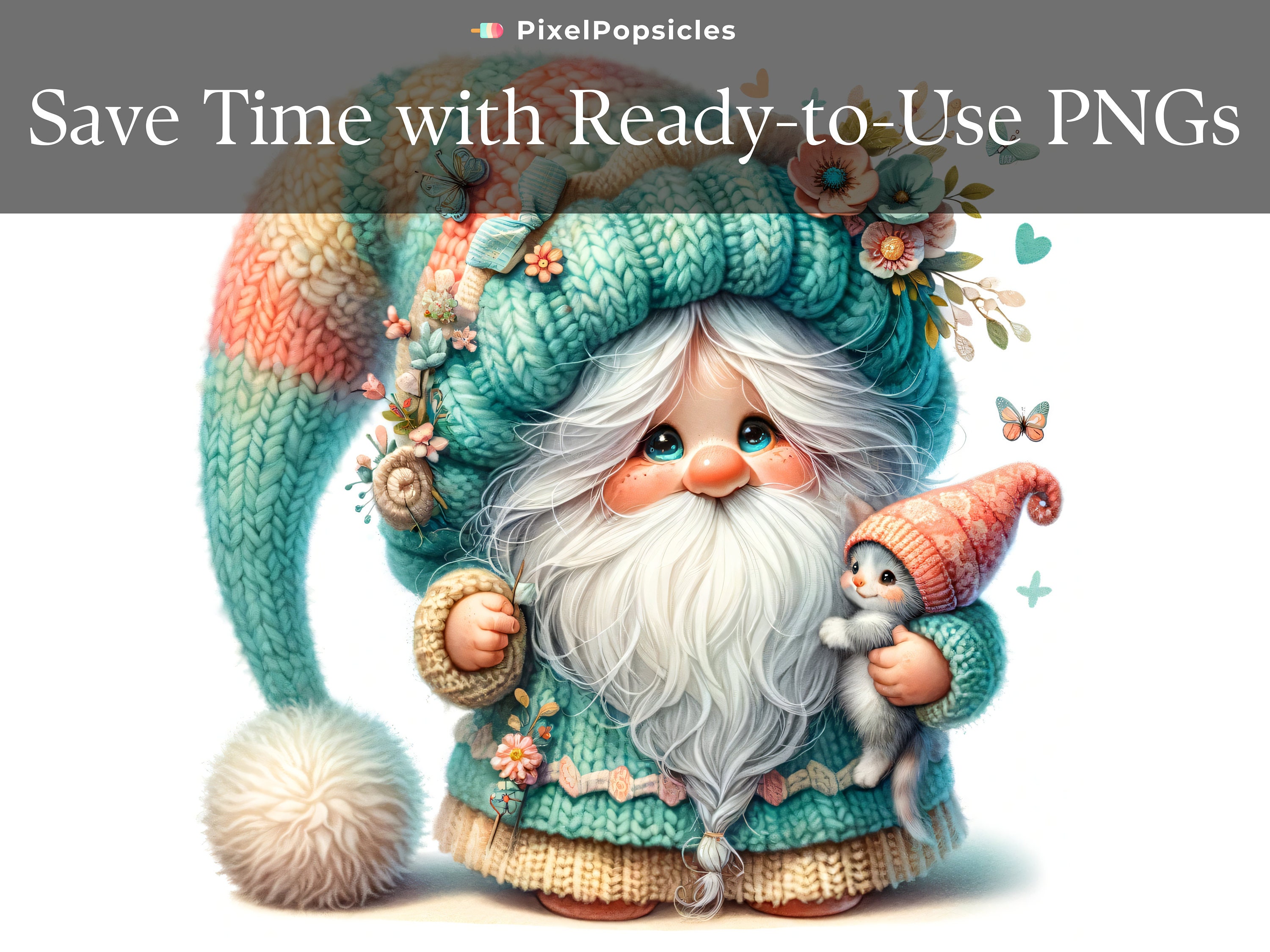 Cute Little Gnomes Clipart, 14 High Quality Pngs, Nursery Art, Digital ...