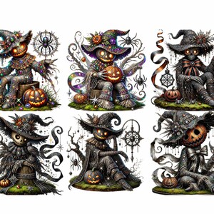 13 Halloween Scarecrow Clipart, Scary Scarecrow, Printable Watercolor ...
