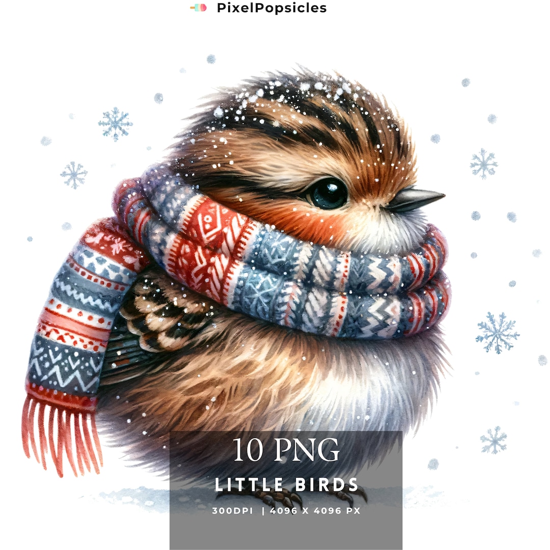 10 Cute Little Birds Png, Winter Birds Clipart Png, Scrapbooking, Card ...