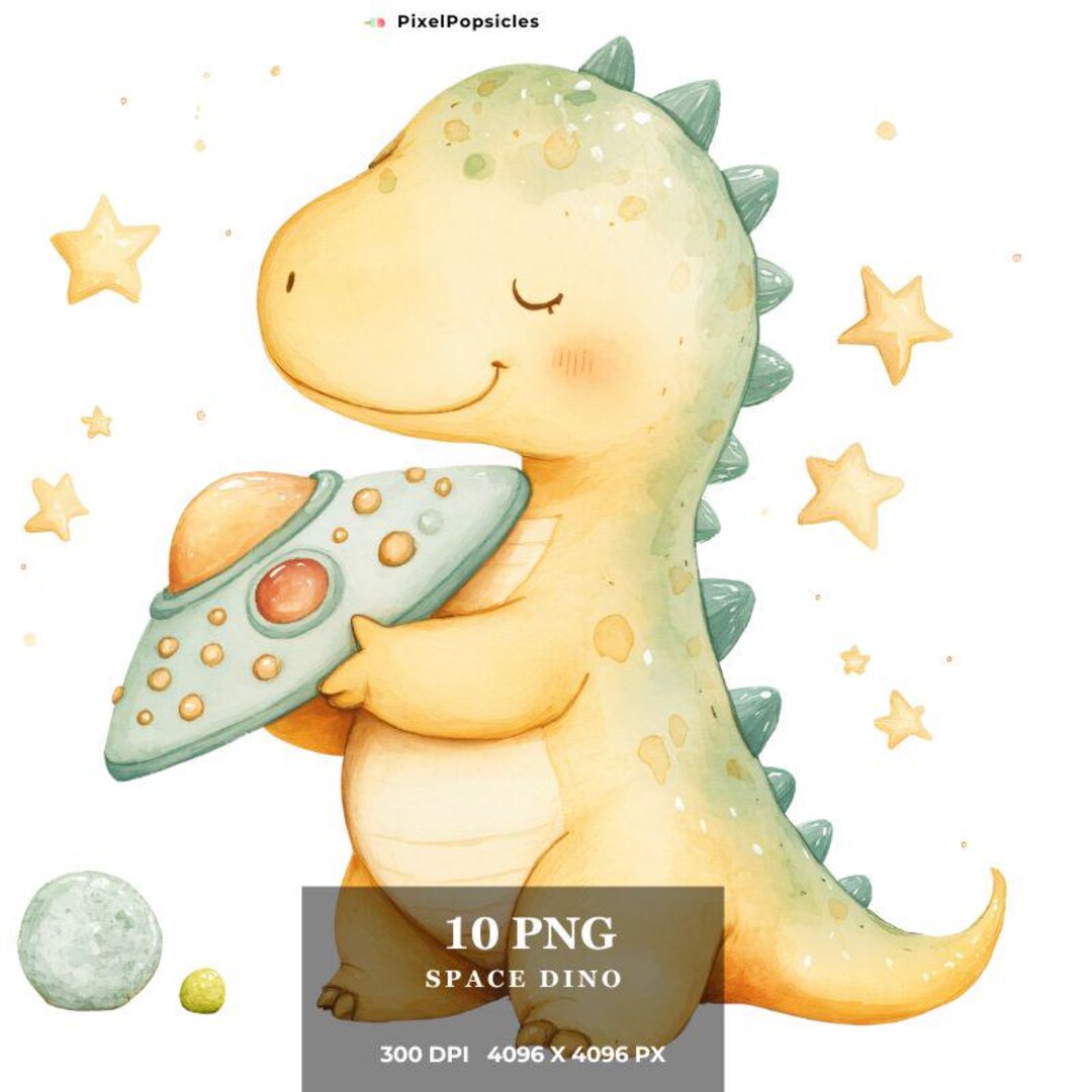 10 Galactic Dino Nursery – Cosmic Dinosaur Art Print for Baby Room ...