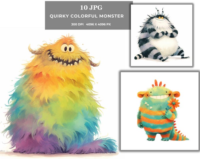 Quirky Monster Clipart Whimsical Monsters PNG Funny Monster Whimsy ...