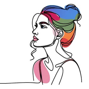 14 One Line Art Woman's Clipart JPG, Joyful Clipart, Femininity ...