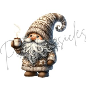 16 Cute Winter Gnome Watercolor Clipart, Gnome Winter Clipart PNG ...