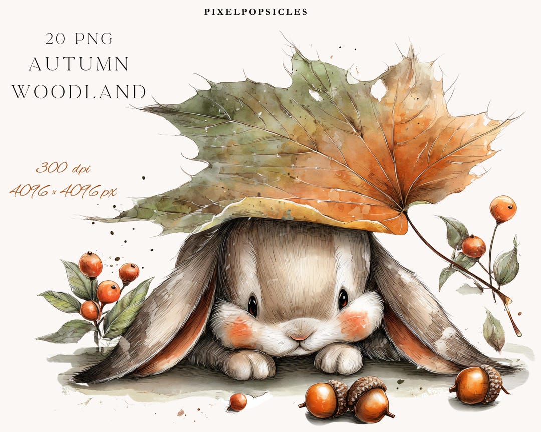Autumn Woodland Animals Clipart Bundle: Fall Forest PNG Images (digital ...