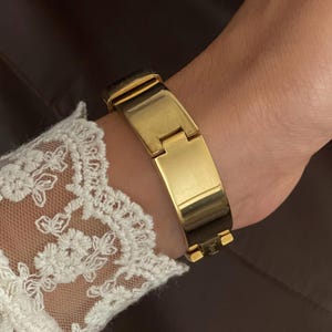 YSL Vintage Gold Bangle Watch Rectangular Dial Yves Saint Laurent - Etsy