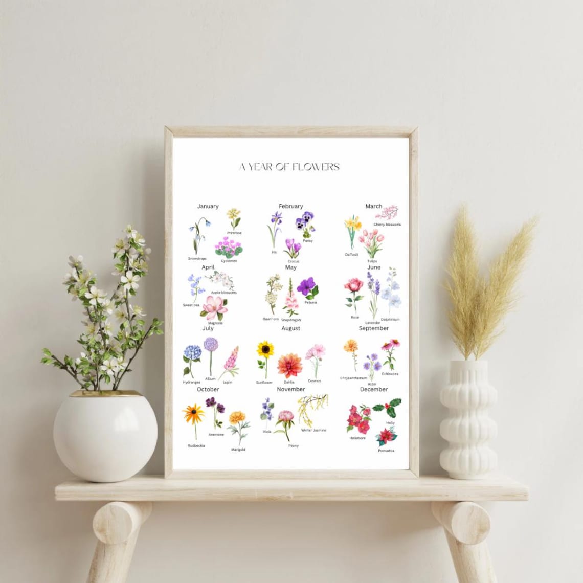 A3 Flower Poster Download & Print - Etsy