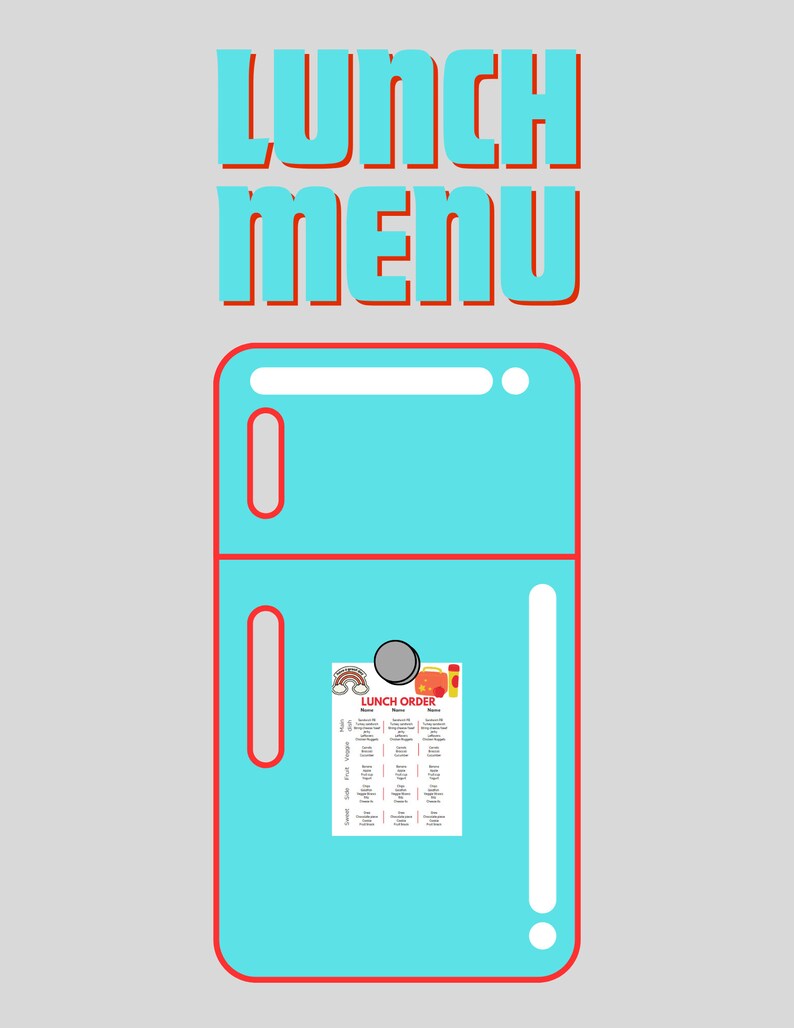 Lunch Menu Order Canva Template for Younger Kids for Packable School ...