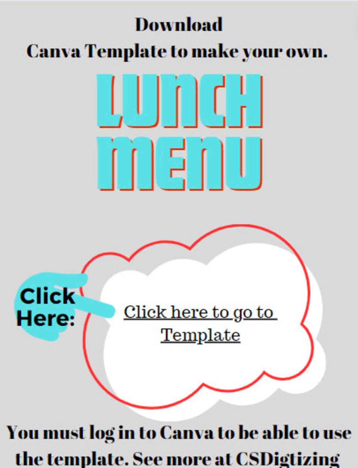 Lunch Menu Order Canva Template for Younger Kids for Packable School ...