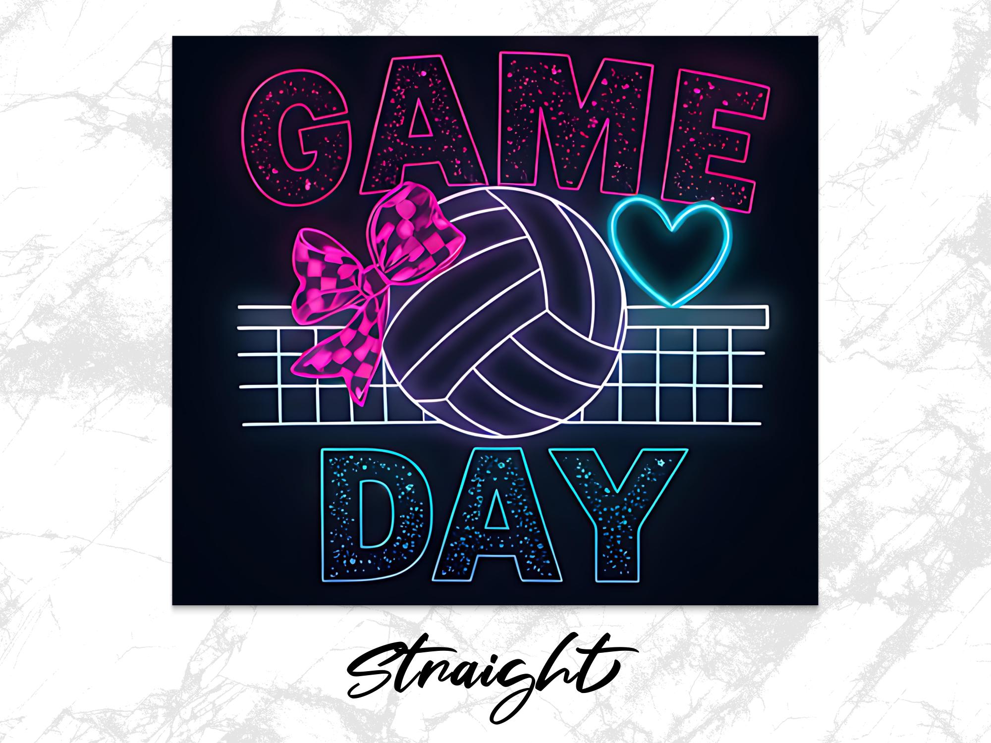Game Day Volleyball Neon Design PNG, Volleyball Sublimation, Instant ...