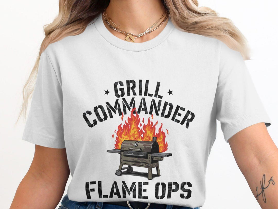 BBQ Smoker Trendy Sublimation Designs PNG Shirt, Grill Commander, Flame ...
