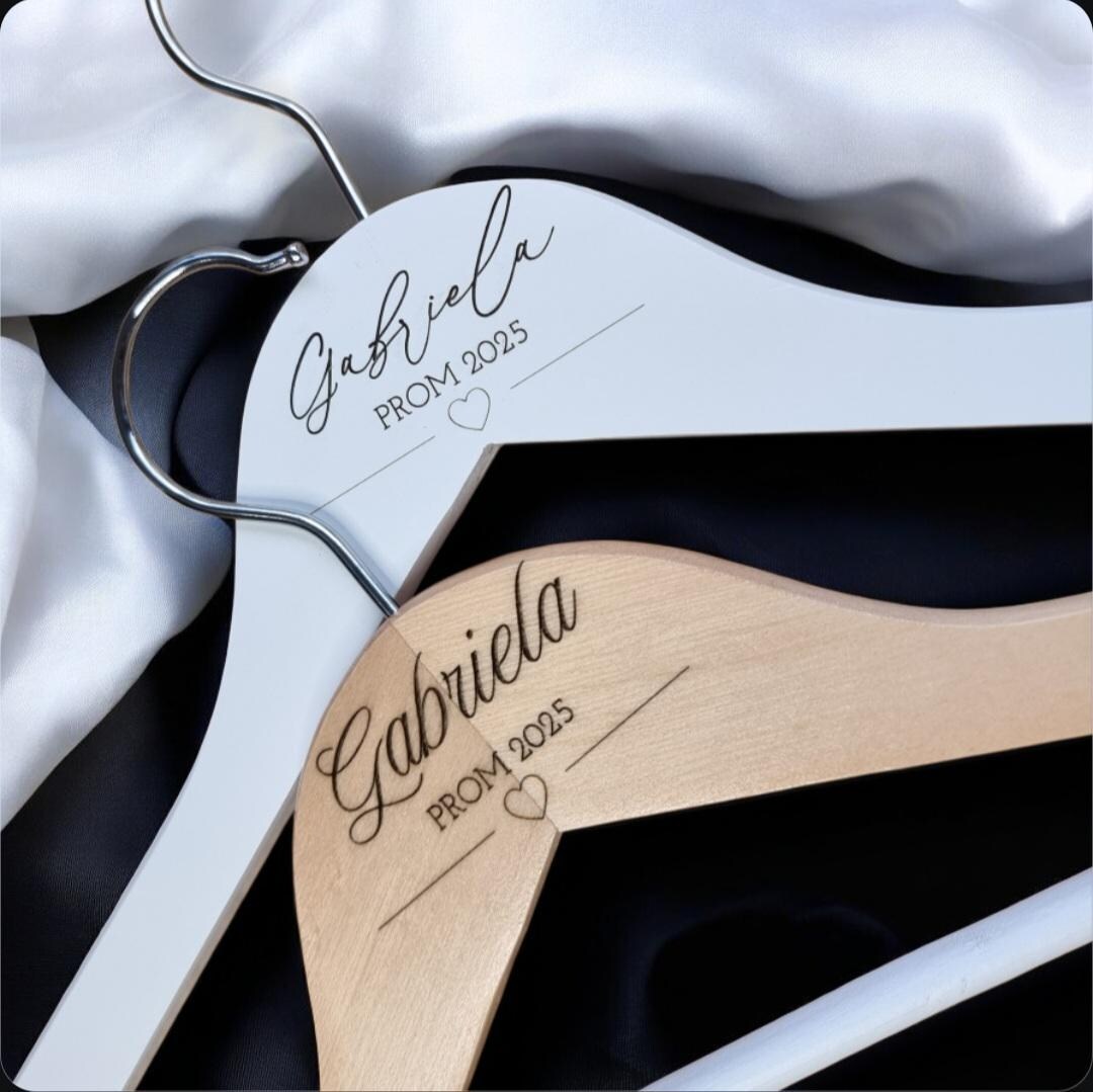 Personalized Wooden Hanger: Custom Engraved Name for Prom & Weddings ...
