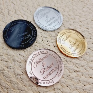 Custom Engraved Drink Tokens: Personalized Wedding Favors - Etsy