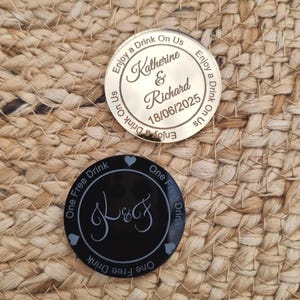 Custom Engraved Drink Tokens: Personalized Wedding Favors - Etsy