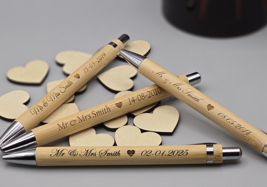 Personalized Wedding Pen, Custom Wood Pen, Mr & Mrs Pen, Personalized ...
