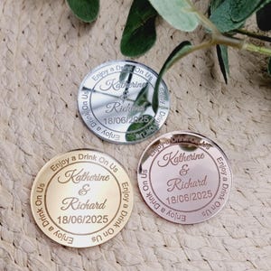 Custom Engraved Drink Tokens: Personalized Wedding Favors - Etsy