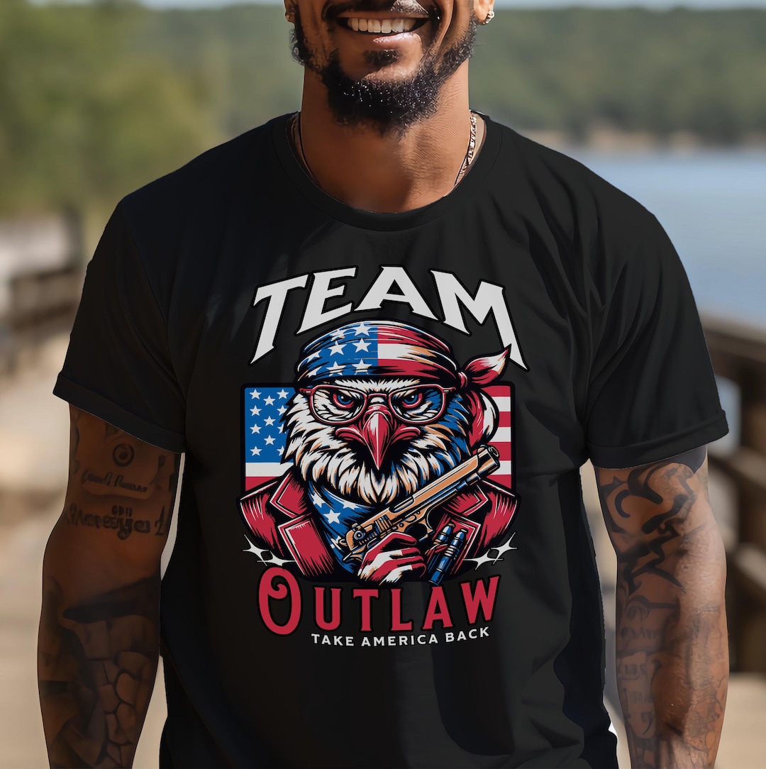 Team Outlaw Patriotic Bald Eagle T-shirt, American Flag Bandana, Gun ...