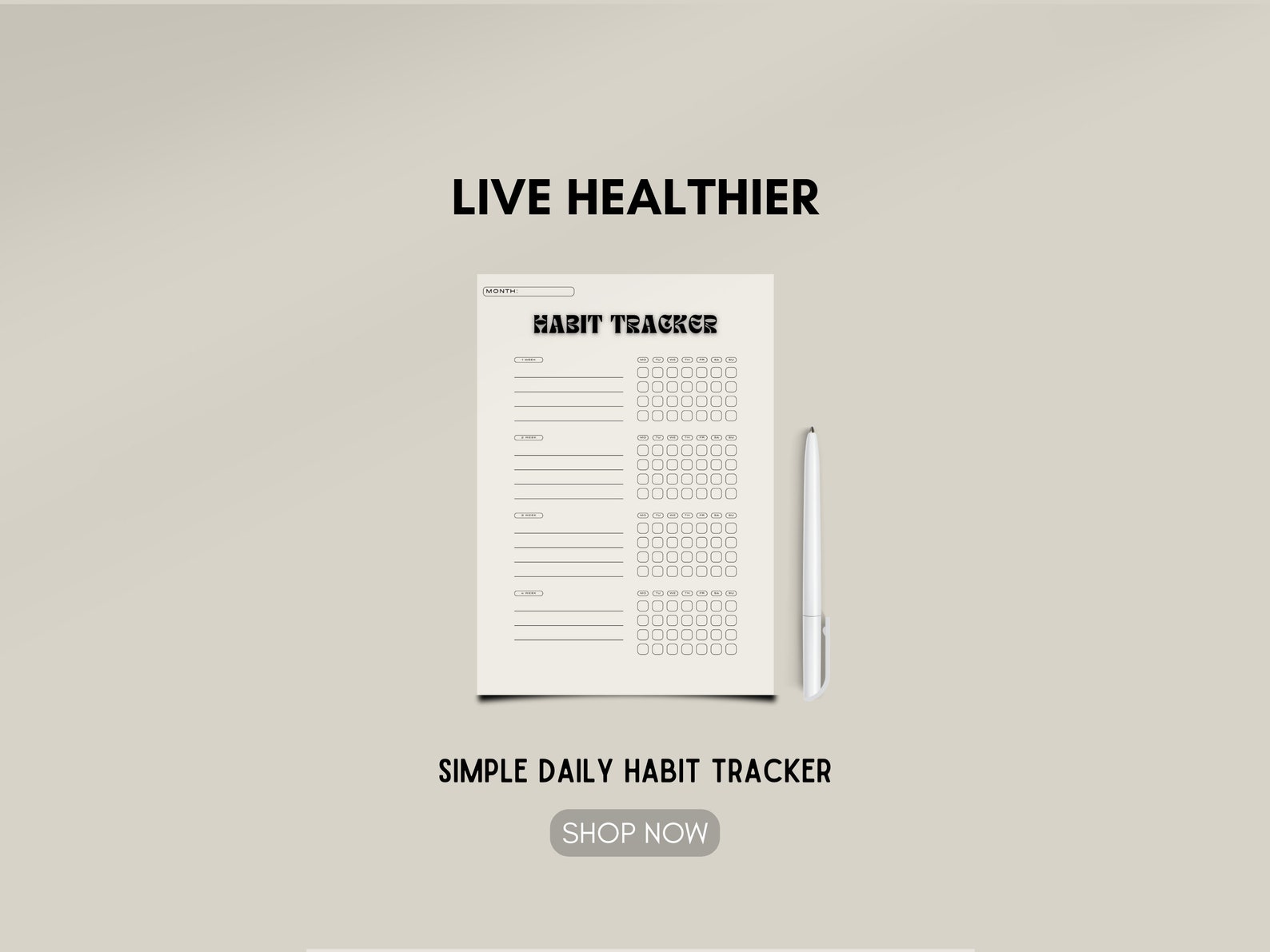 Monthly Habit Tracker, Printable, Portrait, Habit Tracker Template, A4 ...