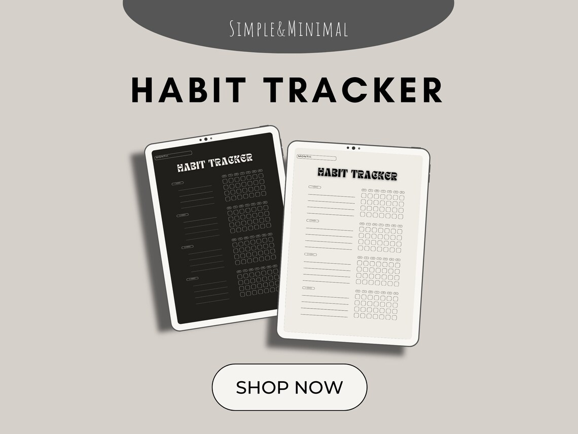 Monthly Habit Tracker, Printable, Portrait, Habit Tracker Template, A4 ...