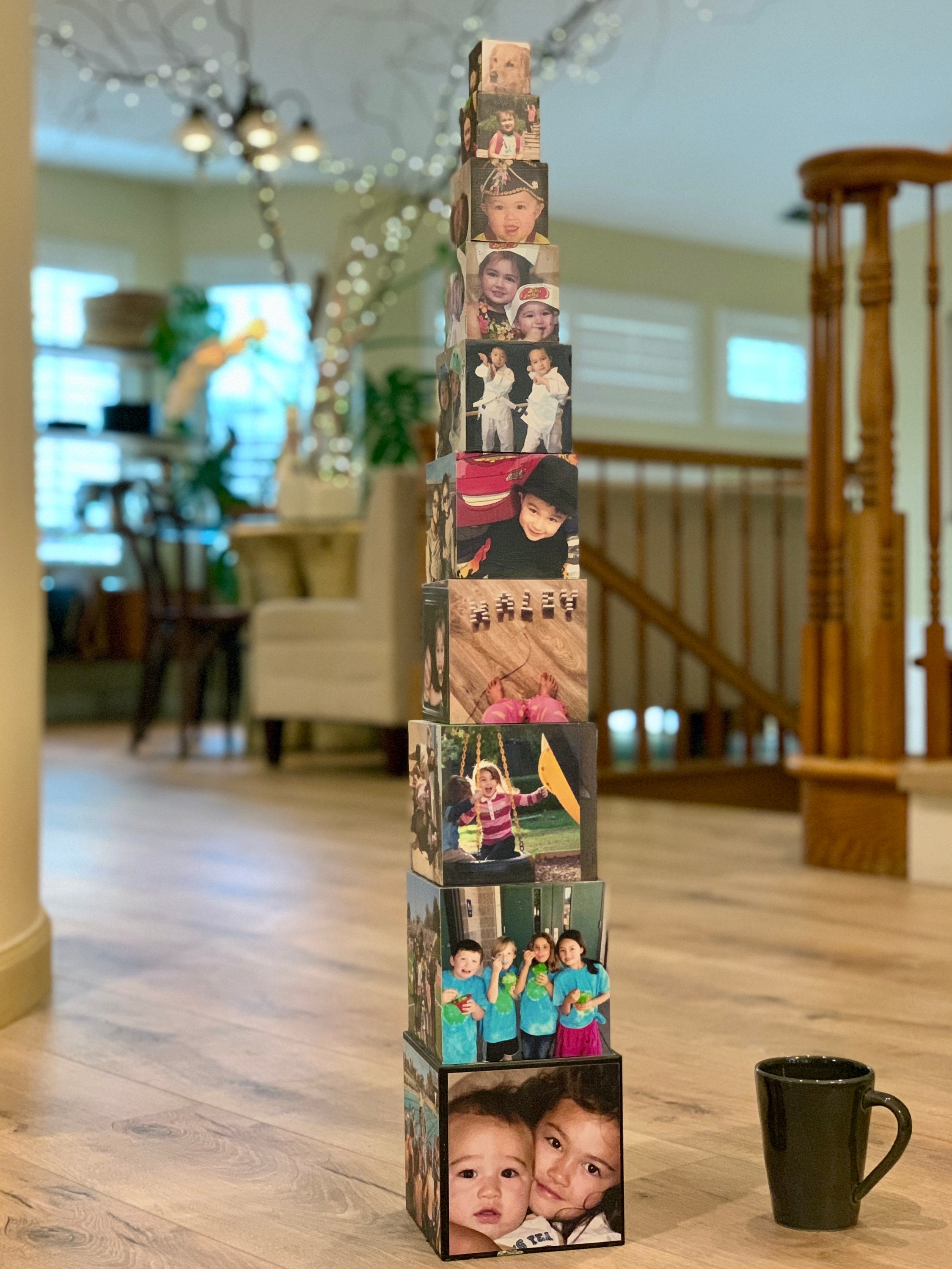 Wooden Photo Stackable Cubes Set of 10 Cubes Memorable Gift - Etsy