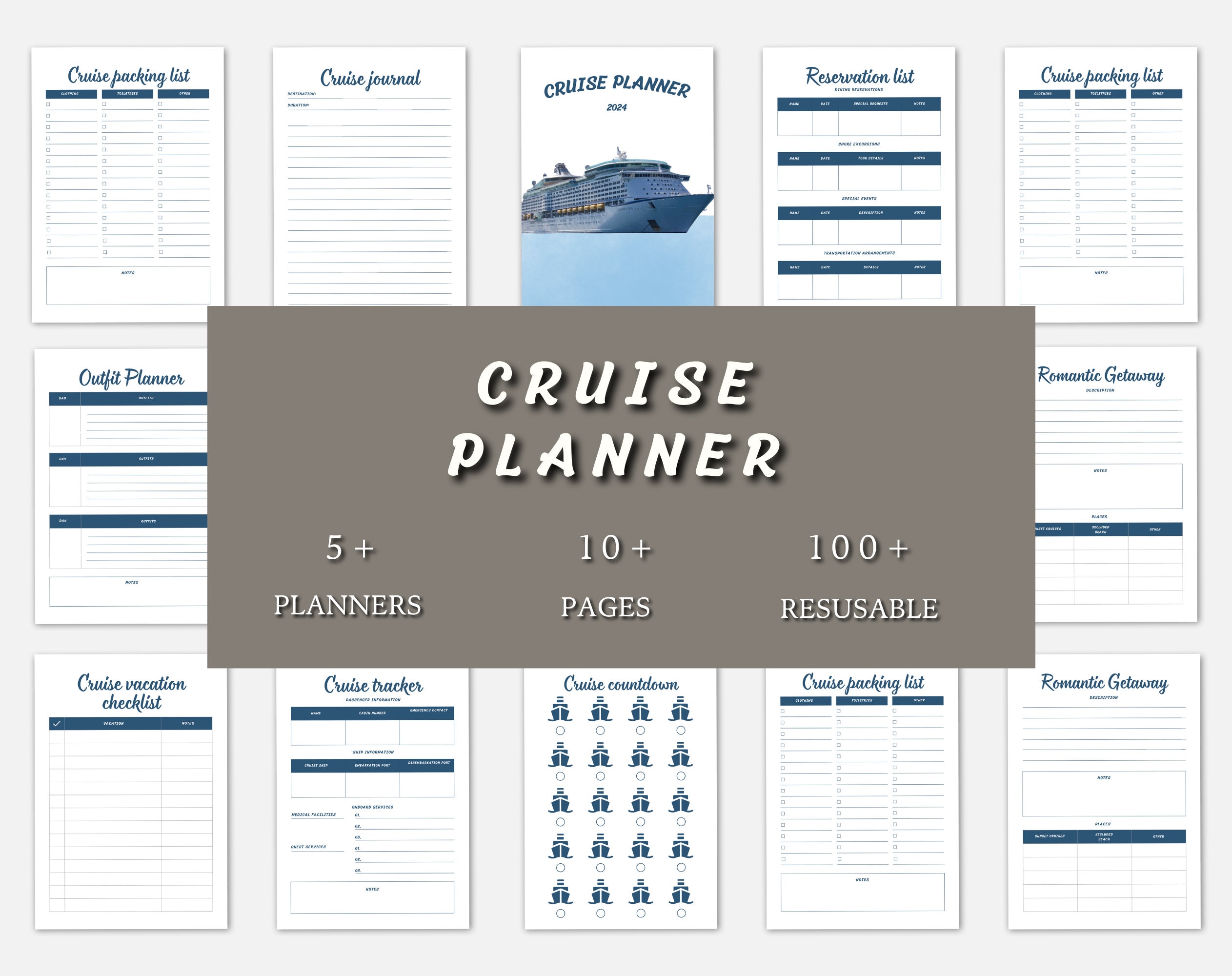Cruise Planner Bundle | Instant Download | Printable Vacation Template ...
