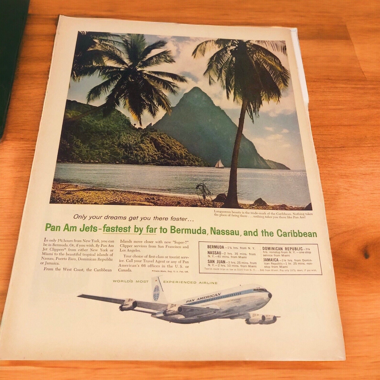 1960s Authentic Vintage Pan Am Magazine Ad Large - Etsy