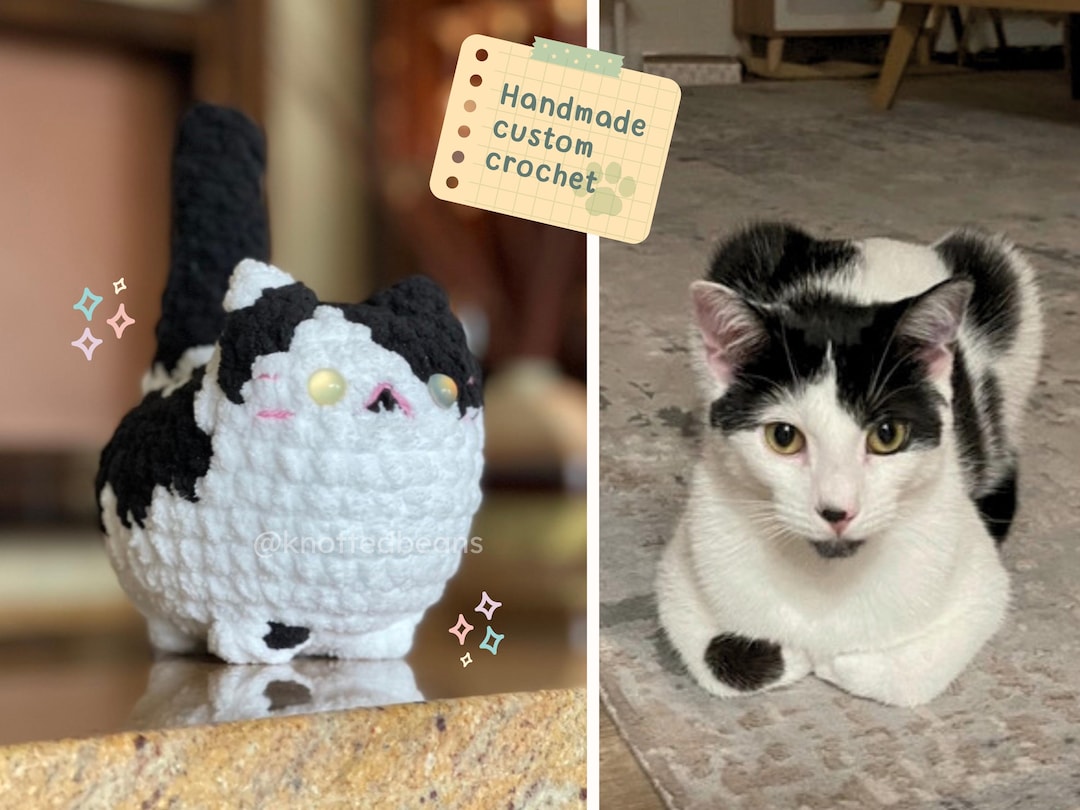 CUSTOM Chonky Cat Desk Buddy Handmade Crochet Plush | Made to Order ...